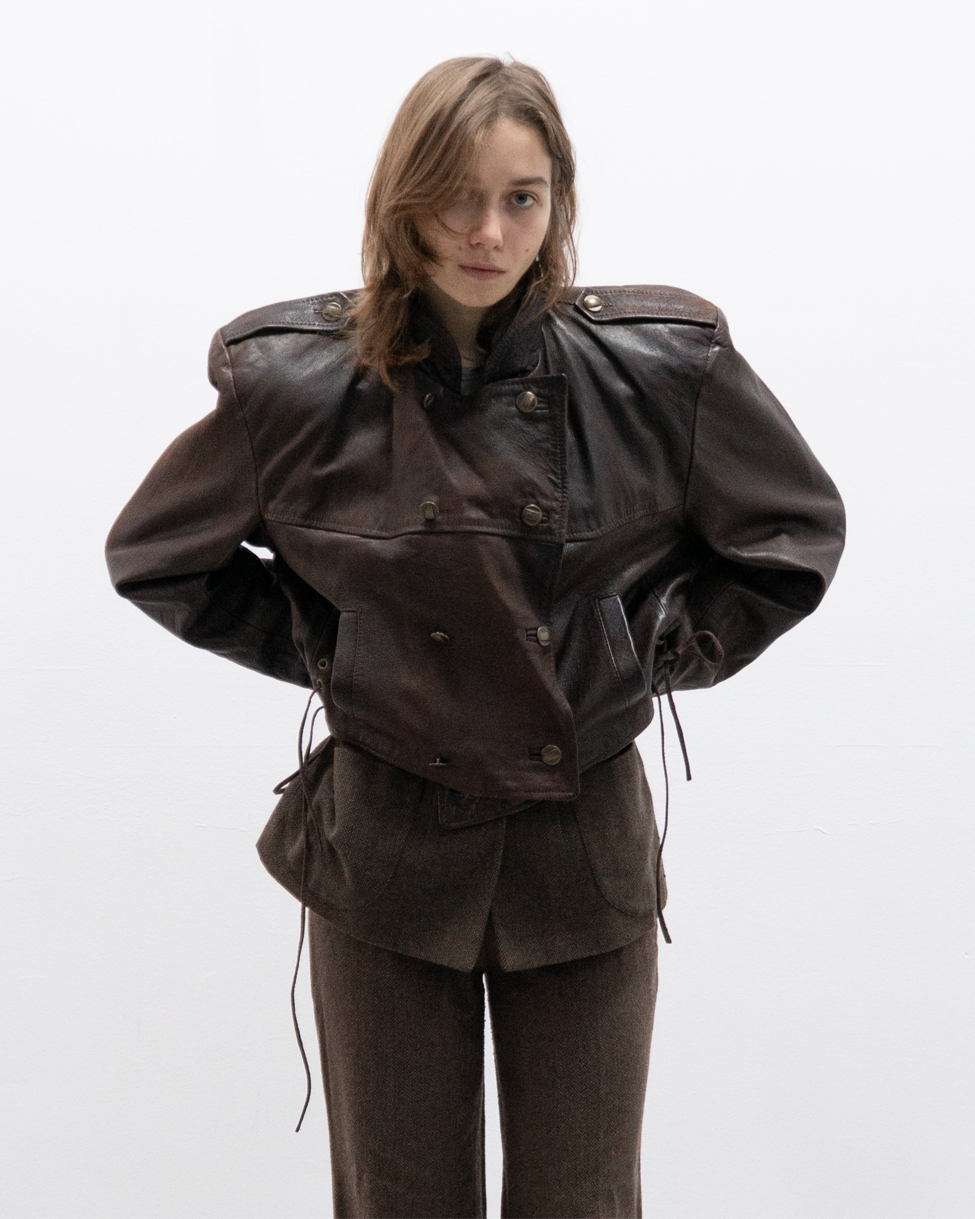 1950s leather motorcycle jacket – Final Layer
